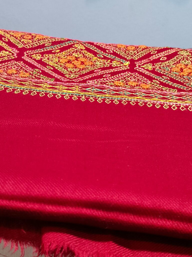 Full Border Red Pashmina Shawl for Women soft and attractive - Zavi ...