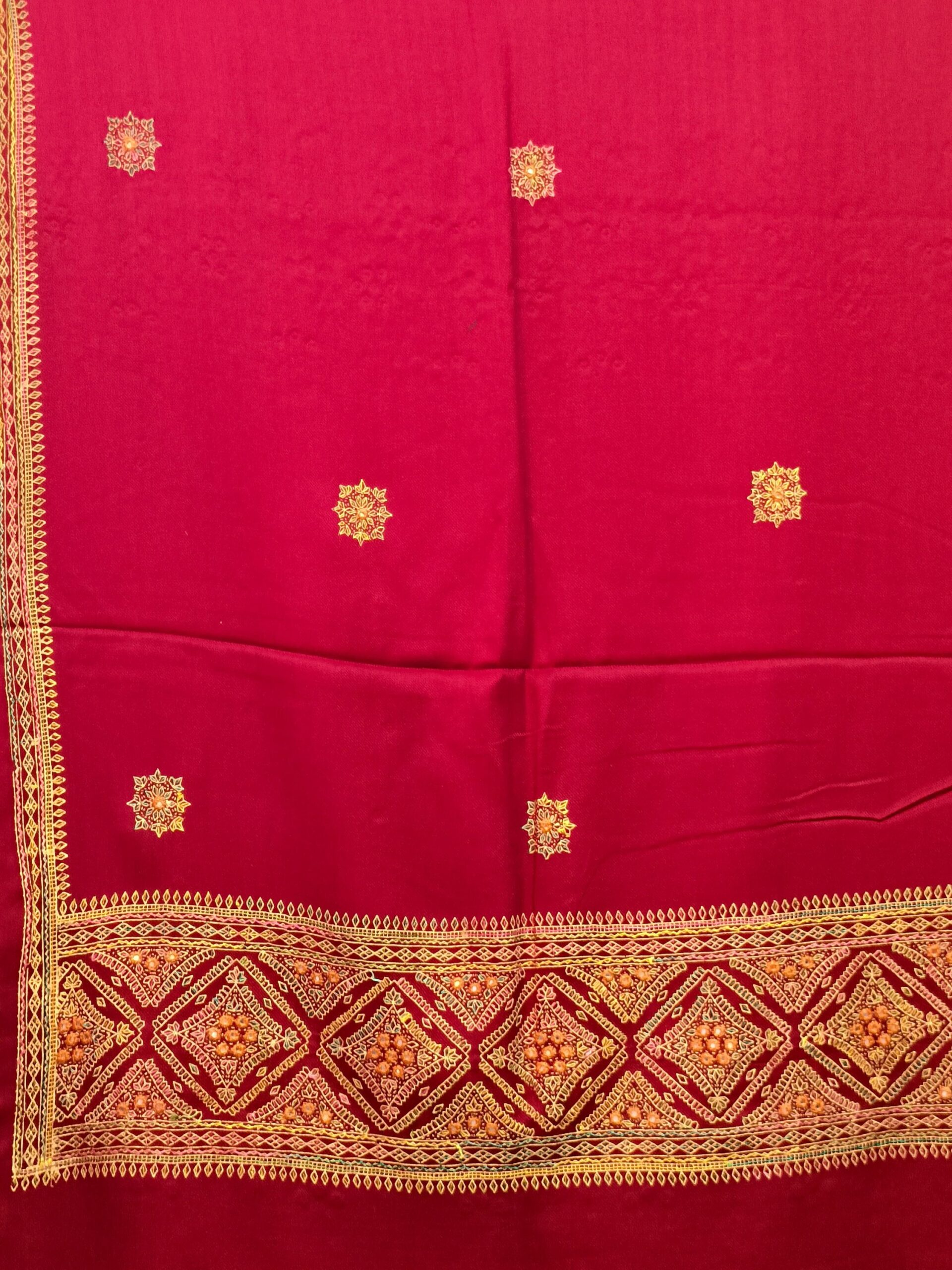 Full Border Red Pashmina Shawl for Women soft and attractive - Zavi ...